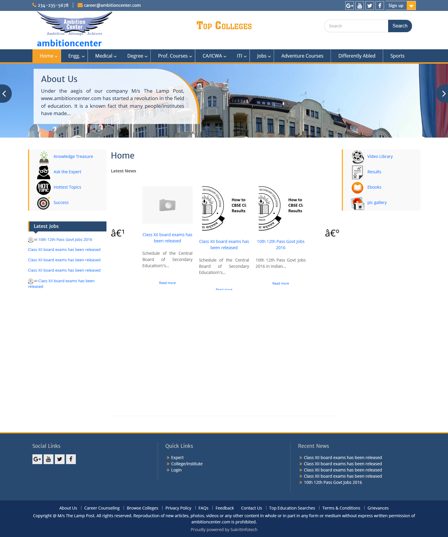 Ambition center | Sukritinfotech